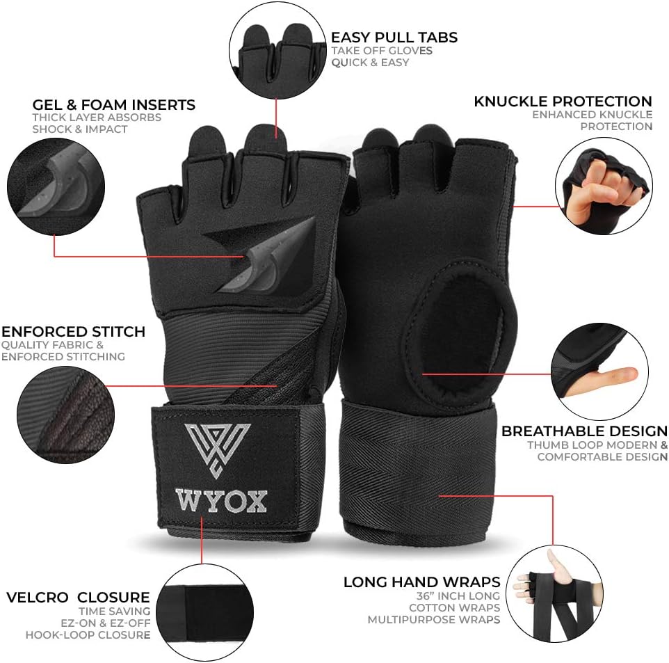 Buy Quick Gel Boxing Hand Wraps - Best Black Gel Hand Wraps