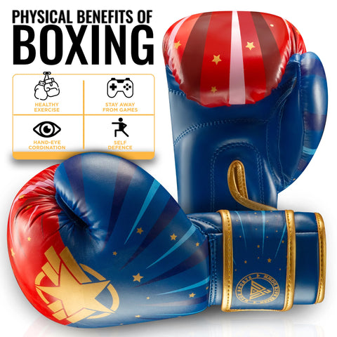 Durable and Comfortable Kids Gold Boxing Gloves